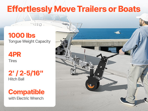 Trailer Dolly 1000lbs Weight Capacity Trailer Mover Dolly 2 and 2-5/16 ...