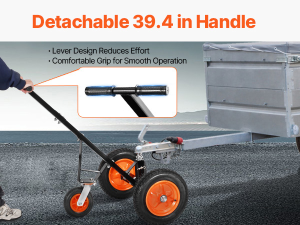 VEVOR 454kg Trailer Dolly 16.7 and 22 in Adjustable Height 2 in Ball 14 ...