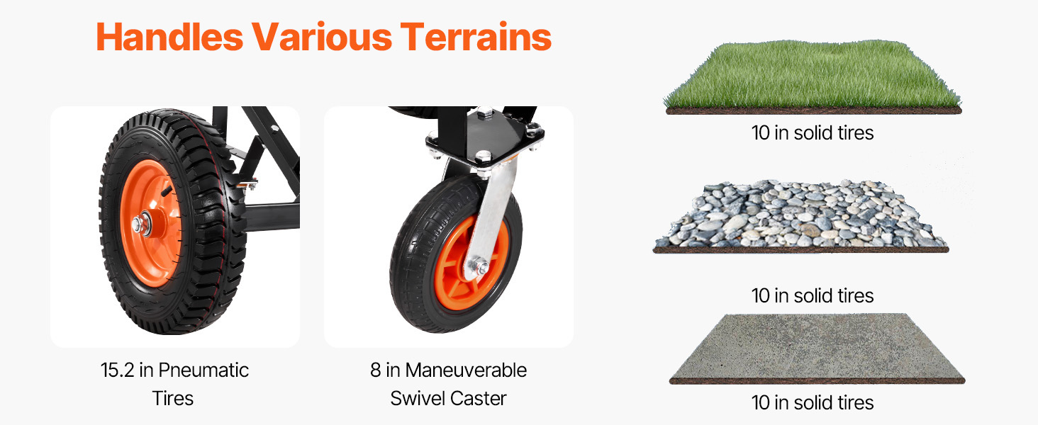 VEVOR 544kg Trailer Dolly 18 and 22 in Adjustable Height 2 in Ball 15.2 ...