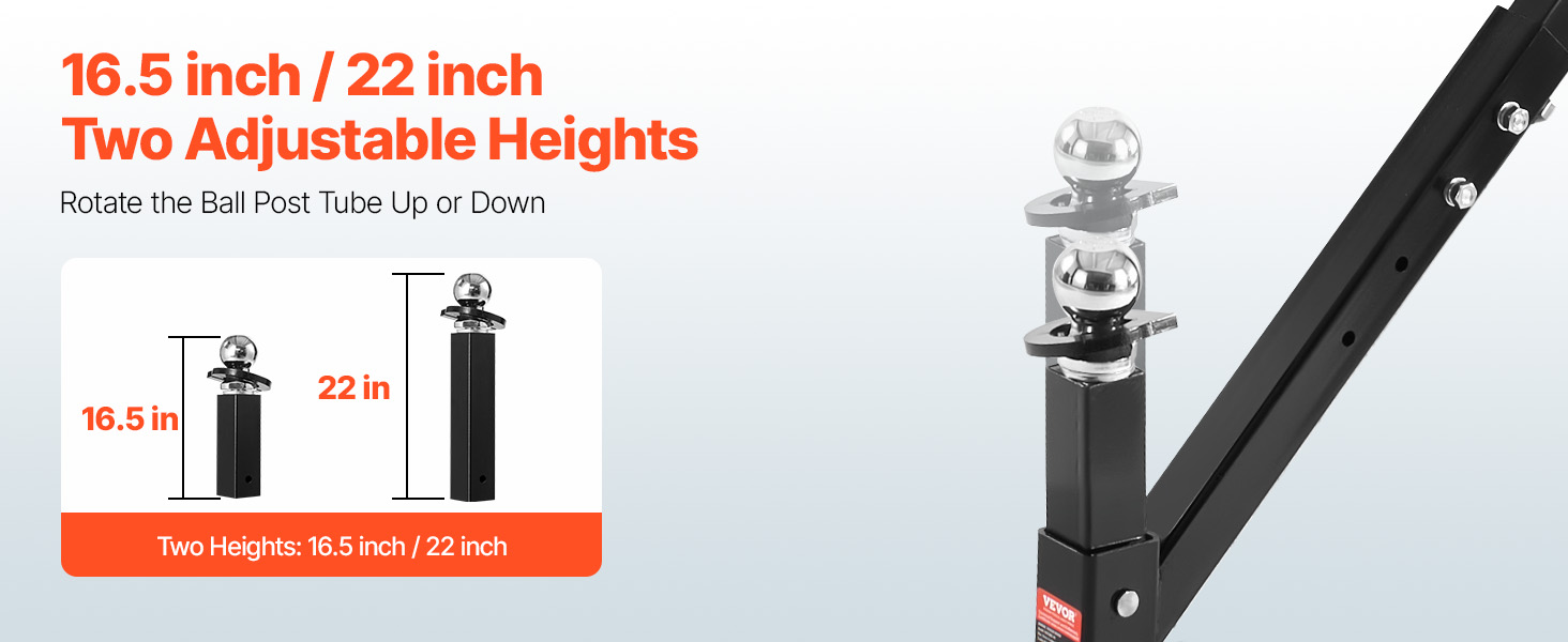 VEVOR Trailer Dolly, 300lbs Tongue Weight Capacity, 16.5 inch and 22 ...