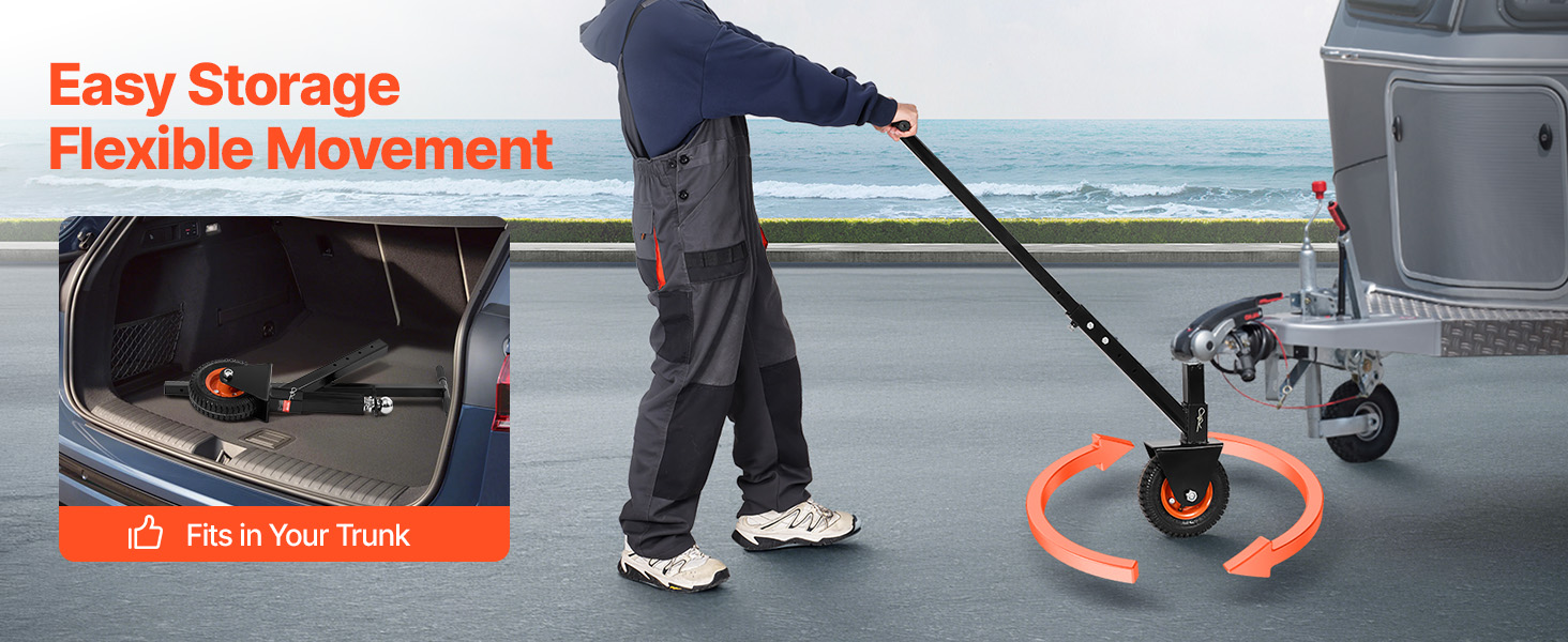 VEVOR Trailer Dolly, 300lbs Tongue Weight Capacity, 16.5 inch and 22 ...