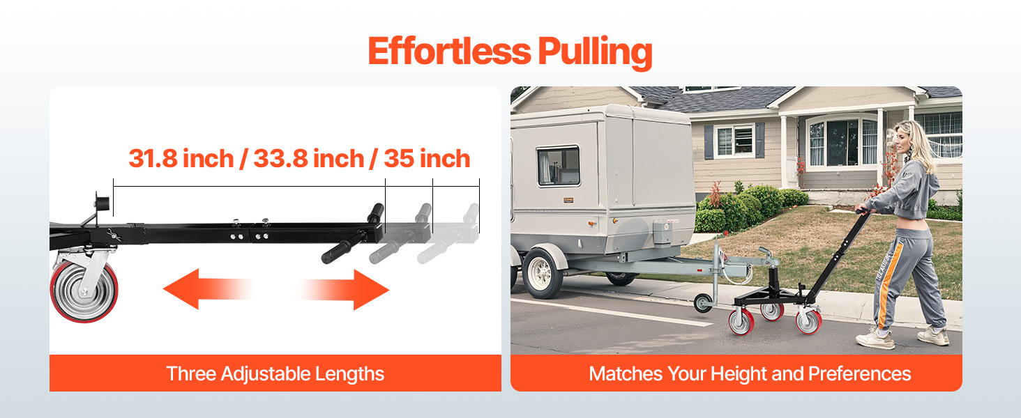 VEVOR Trailer Dolly, 3500lbs Tongue Weight Capacity, 18 inch and 22 ...