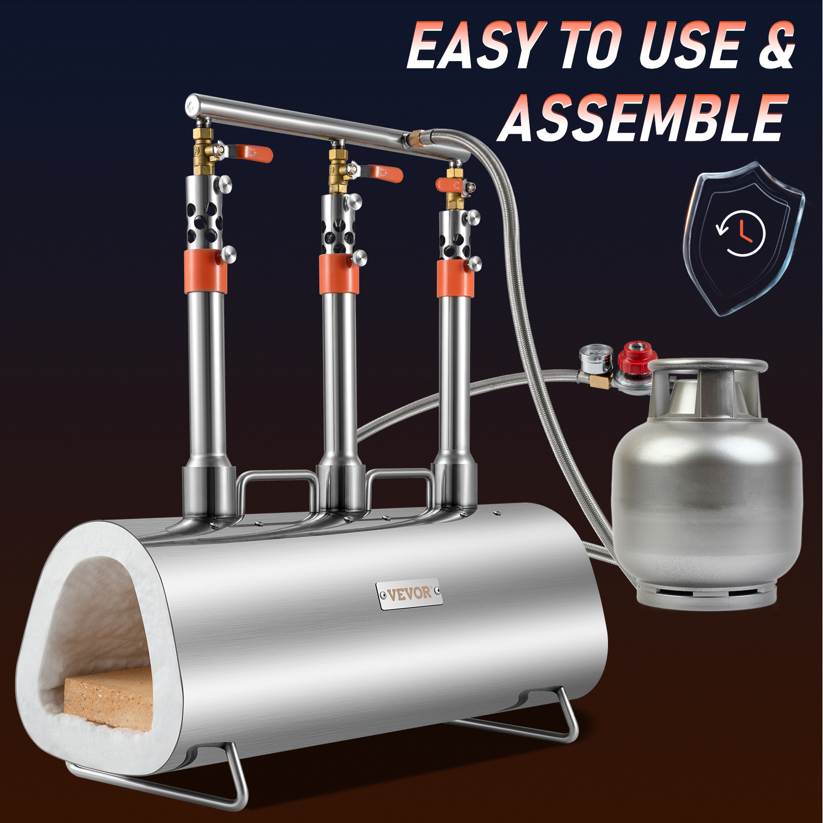 VEVOR Propane Forge Farrier Forge Triple Burner Tool Knife Making ...