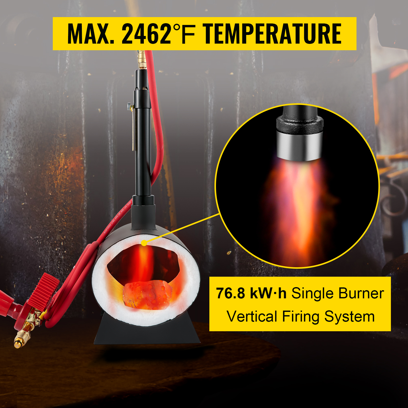 VEVOR Gas Propane Forge Furnace Burner Portable Single Burner Metal ...