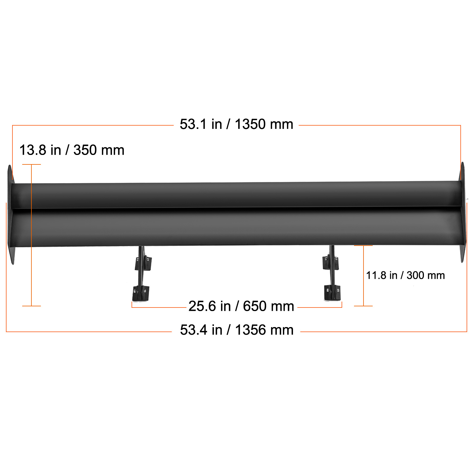 VEVOR GT Wing Car Spoiler, 53.1 inch Universal Spoiler with Double Deck ...