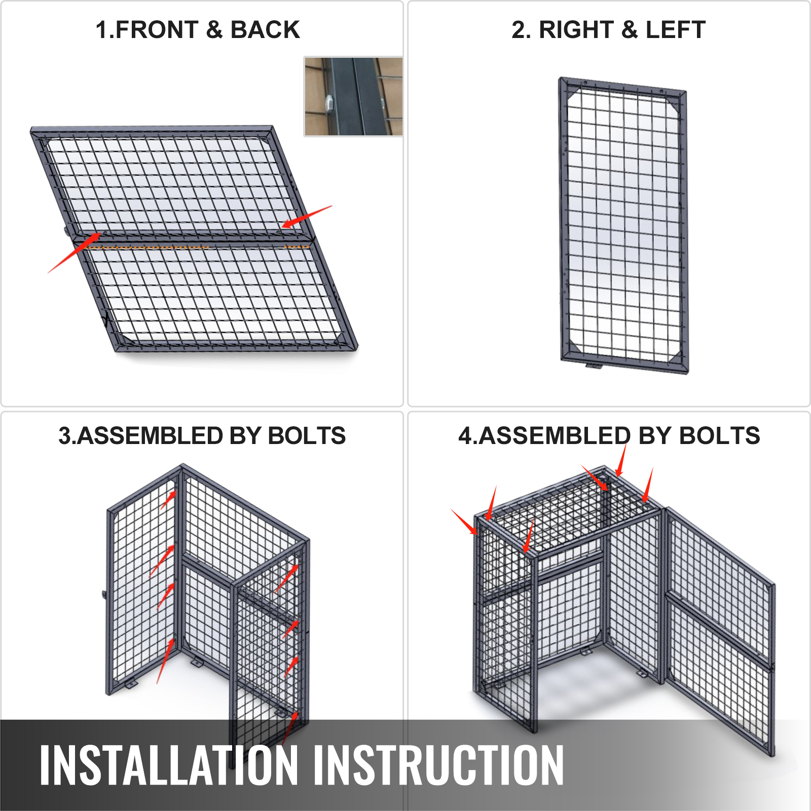 Vevor Gas Bottle Cages Collapsible Cylinder Bottle Storage, Two 42lbs ...