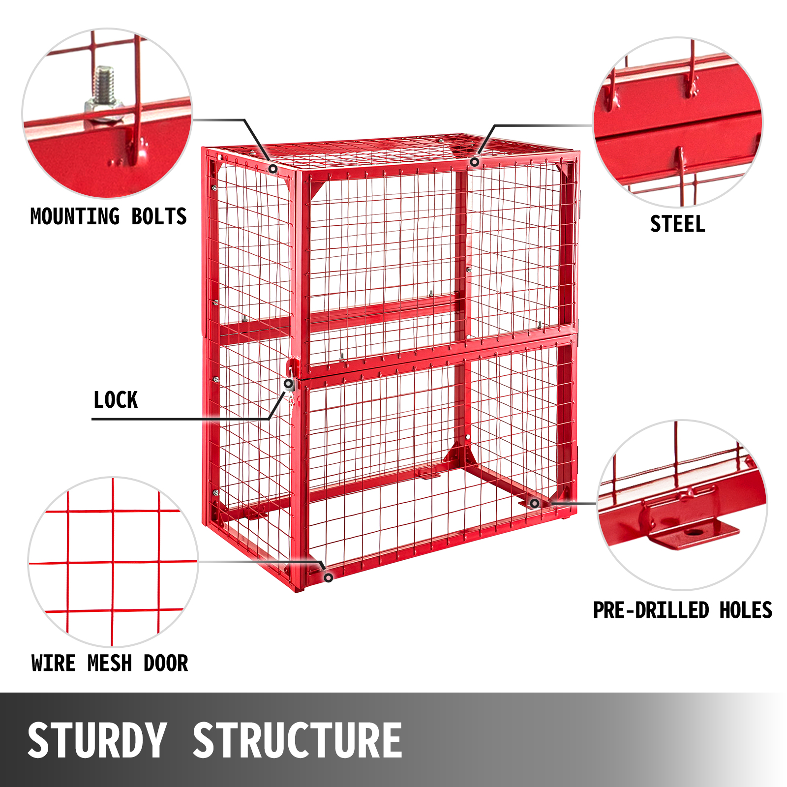 Vevor Gas Bottle Cages Collapsible Cylinder Bottle Storage, 42lbs ...