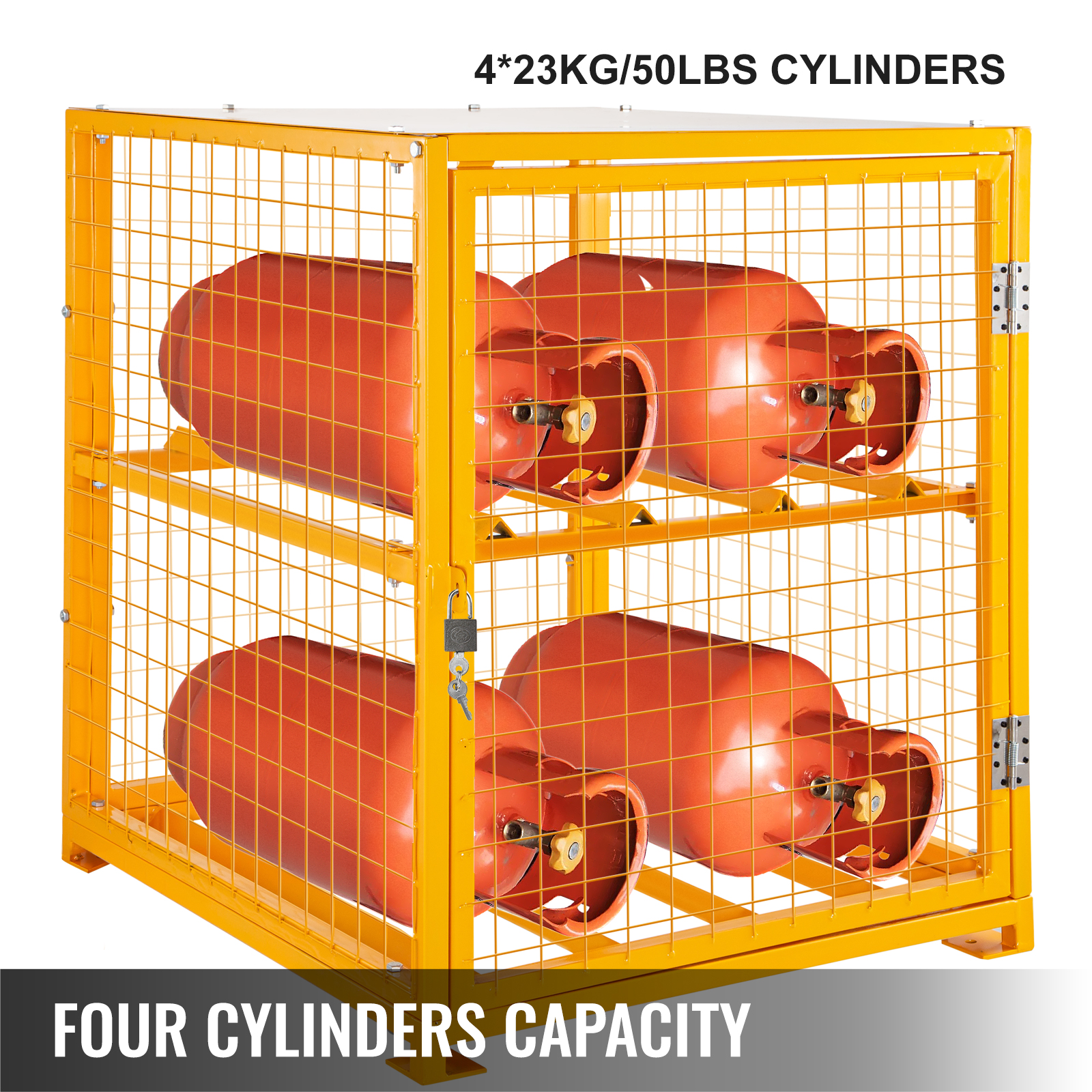 Vevor Gas Cylinder Security Storage Cabinet 30''x32''x35'', Four 50lb ...