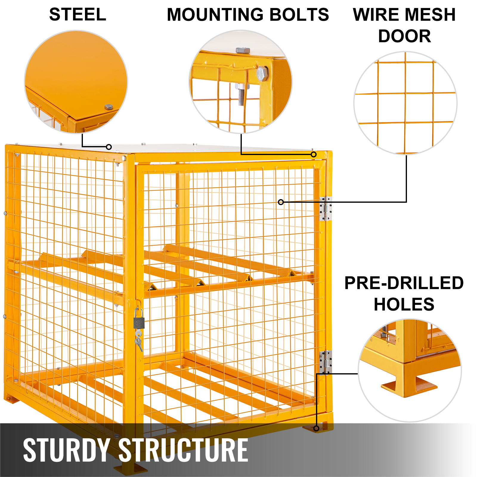 Vevor Gas Cylinder Security Storage Cabinet 30''x32''x35'', Four 50lb ...