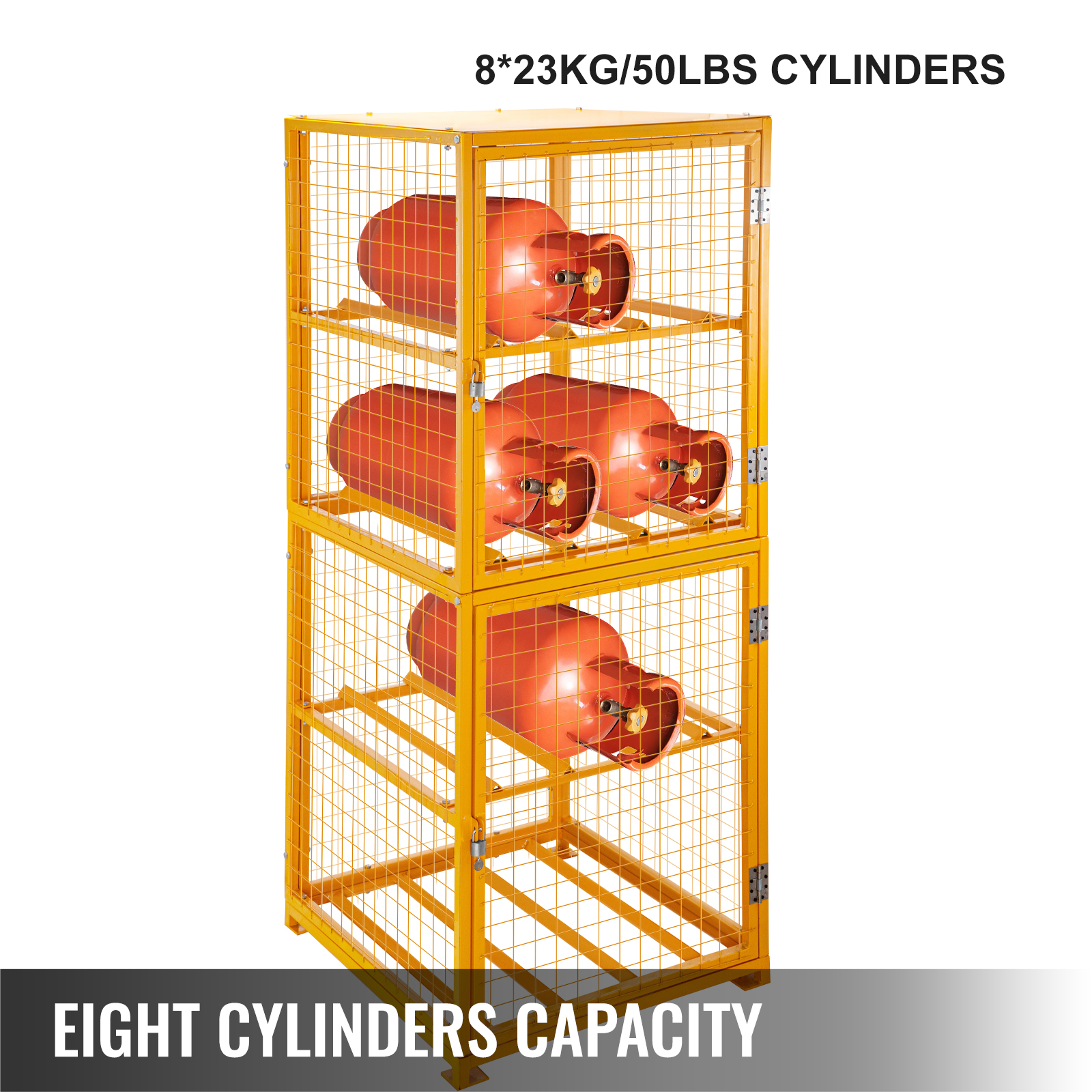 VEVOR Cylinder Storage Cabinet for Eight 50lbs Cylinders, Vertical ...