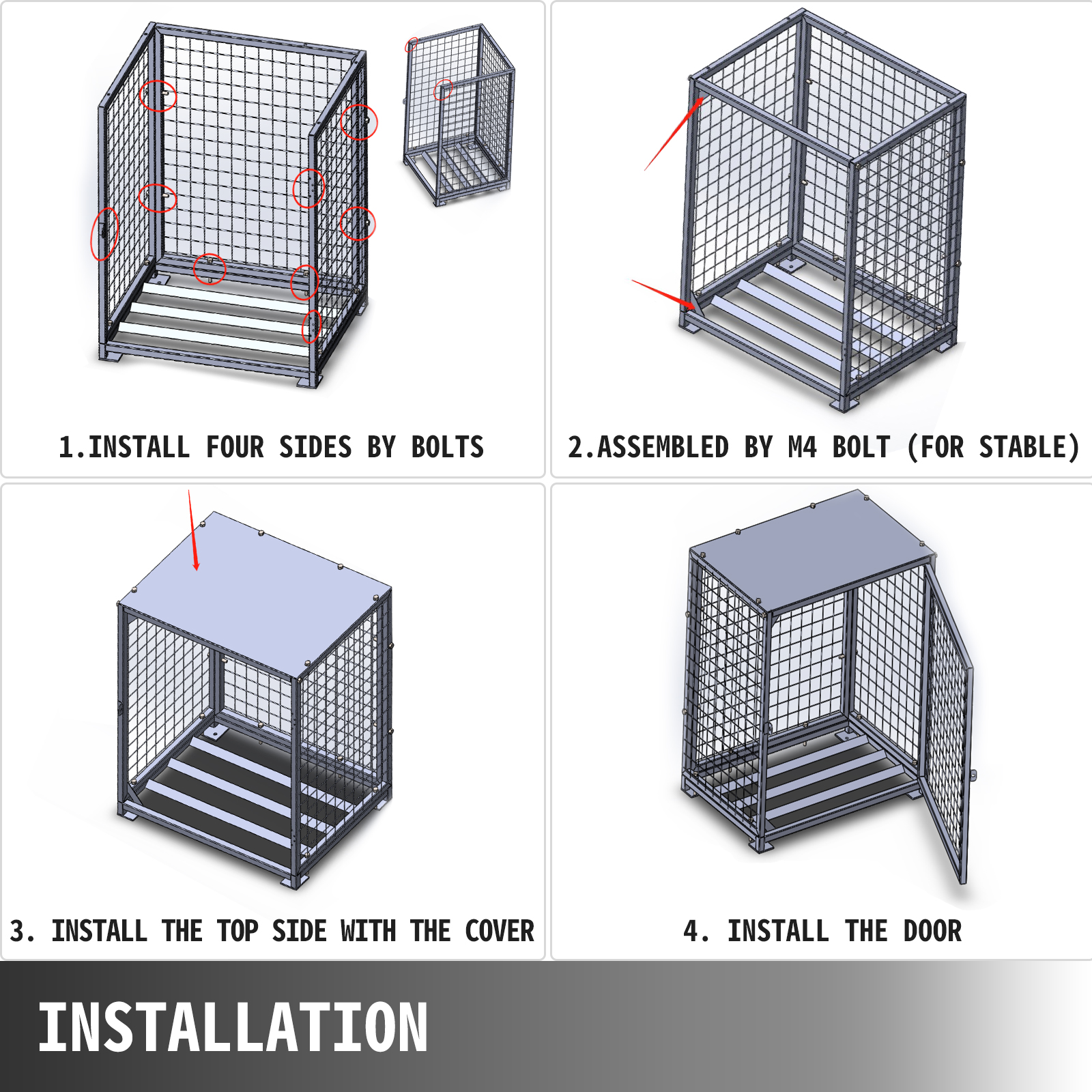 VEVOR Cylinder Storage Cabinet for Two 50lbs/23kg Cylinders, Vertical ...