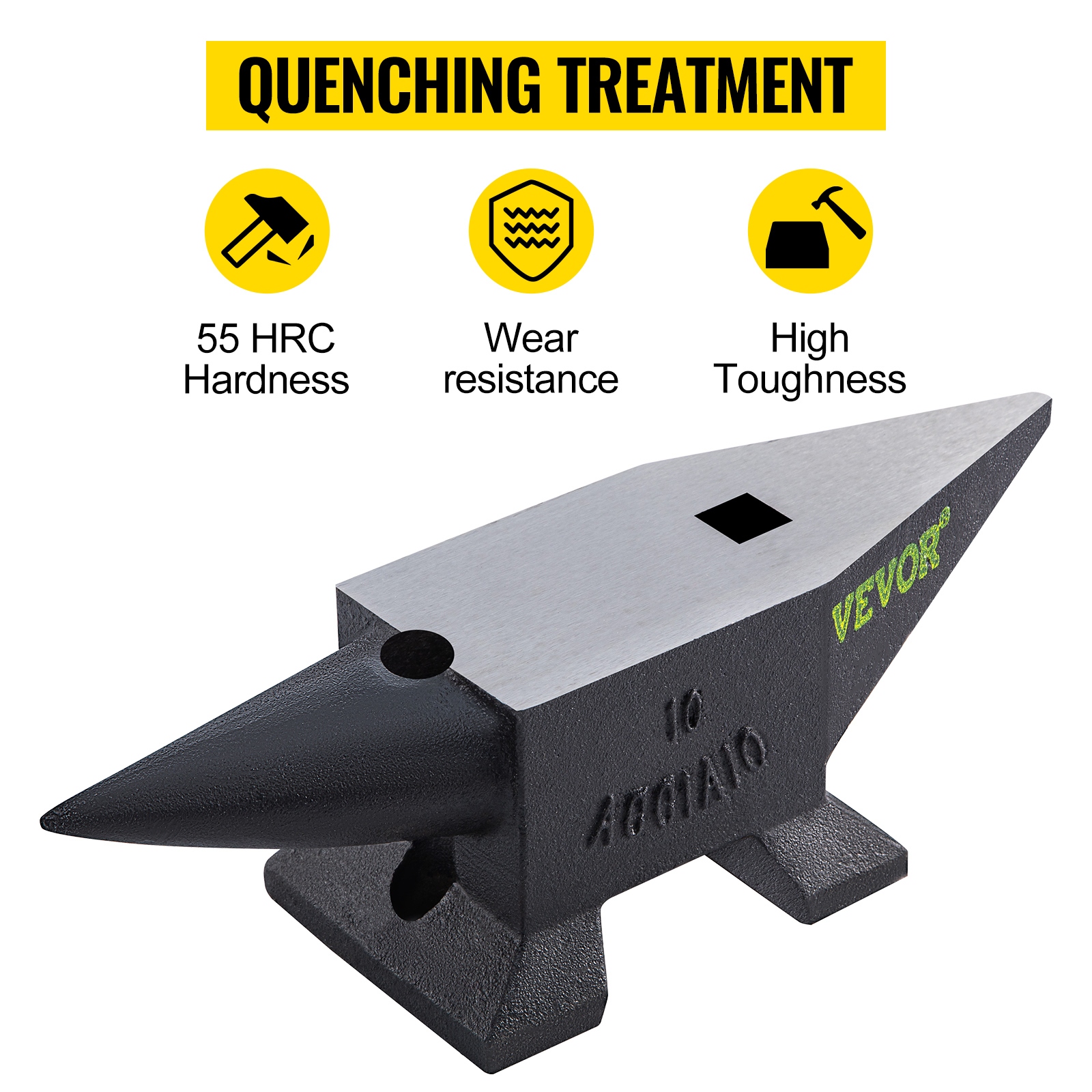 Blacksmithing Anvil Maocao Hoom Cast Steel Anvil, 22 Lbs. (10kg) Single ...