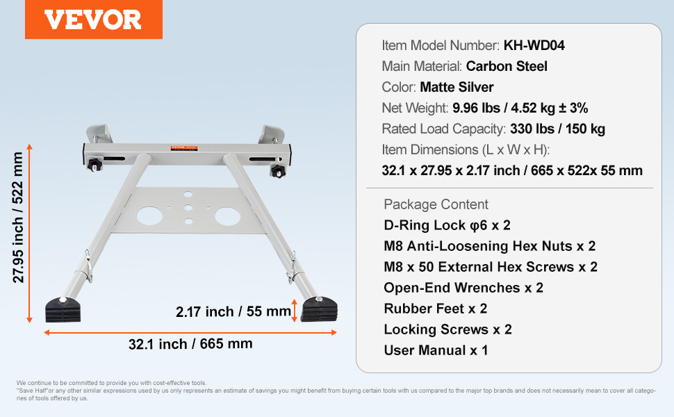 VEVOR Ladder Stabilizer Adjustable Feet Extension Standoff Heavy Duty ...