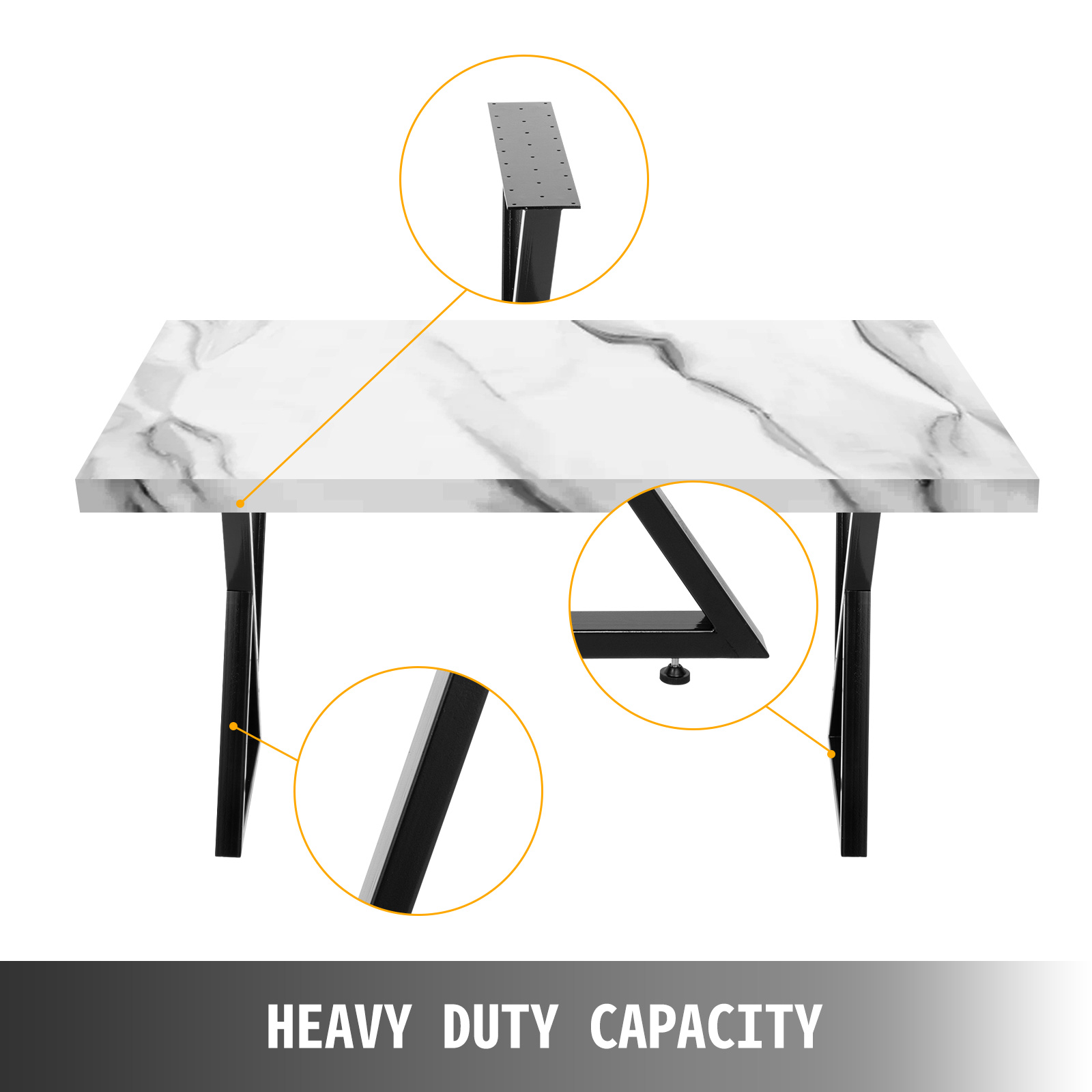 VEVOR Metal Table Legs Set of 2 Dining Table Legs Black Desk Legs 28 ...