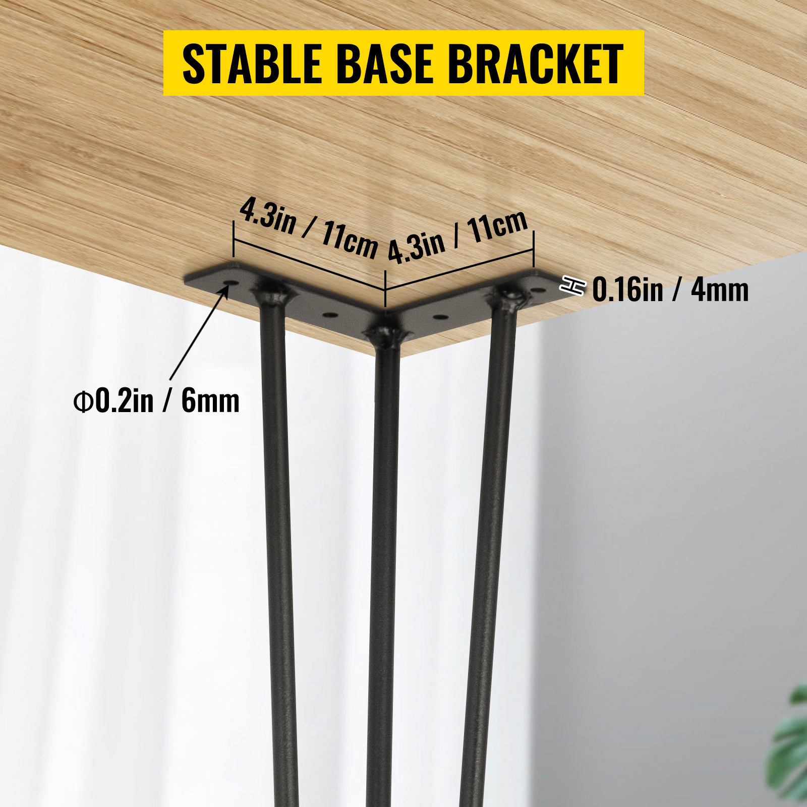 Mophorn 24 Inch Hairpin Table Legs Black Set of 4 220 lbs Capacity Carbon Steel Heavy Duty DIY Desk Legs