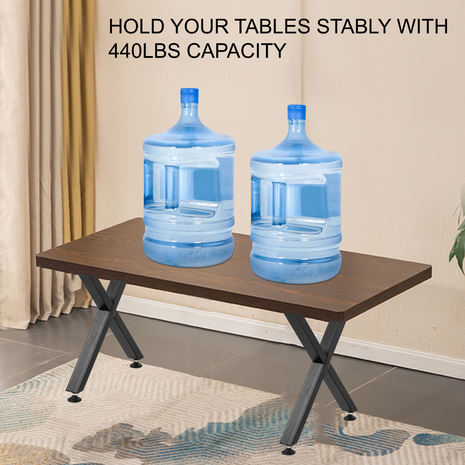 Vevor 2 Pcs Industrial Steel Table Legs Chair Desk Metal Legs Set Black ...