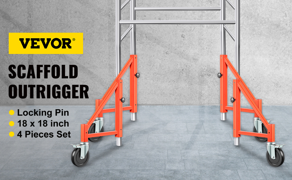 VEVOR Scaffold Outrigger, 18" x 18" x 24" Scaffolding Outriggers, 4 ...