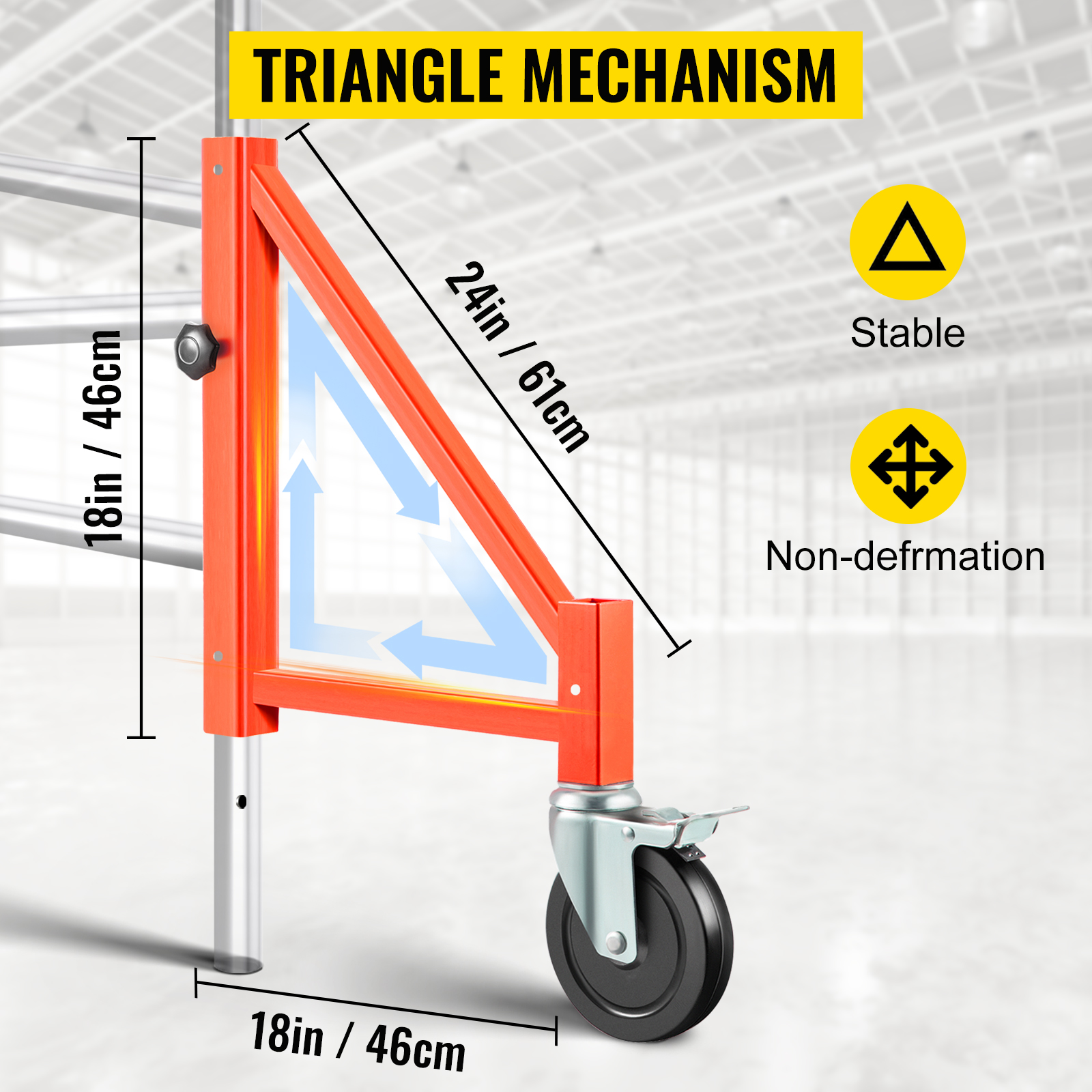 VEVOR Scaffold Outrigger, 18" x 18" x 24" Scaffolding Outriggers, 4 ...