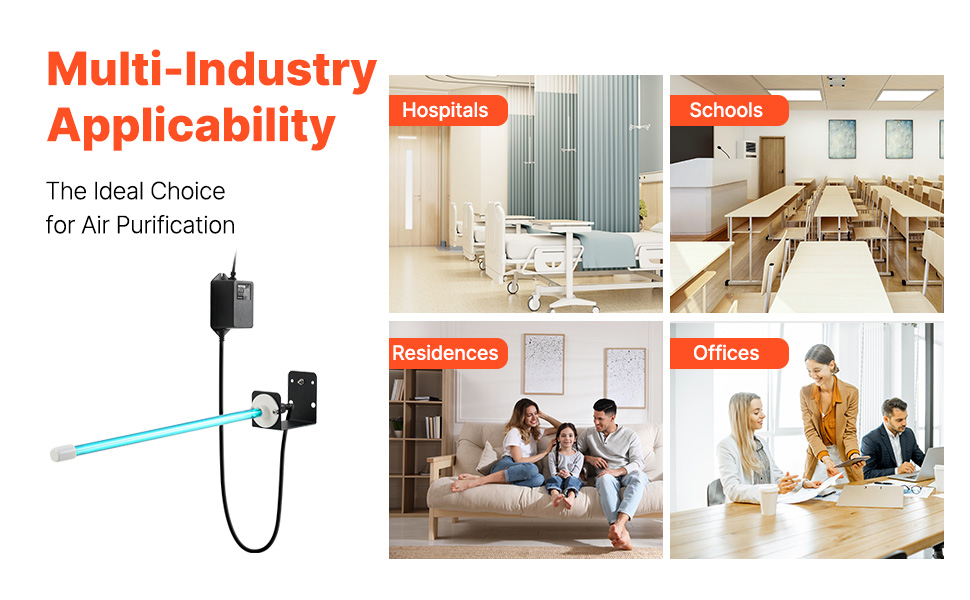 HVAC Air Purifier 25W 17inch UV Light Coil Cleaner with Magnet in Duct ...