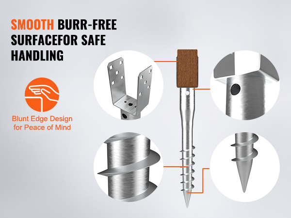 VEVOR No Dig Ground Anchor, 1 Pack 3.94 x 2.76 x 27.56 in DIY Screw in ...