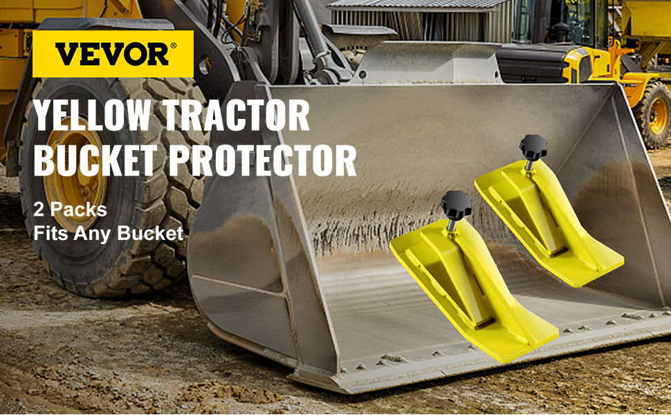 VEVOR Tractor Bucket Protector, 2pcs Ski Edge Protector, 12" Long Turf ...