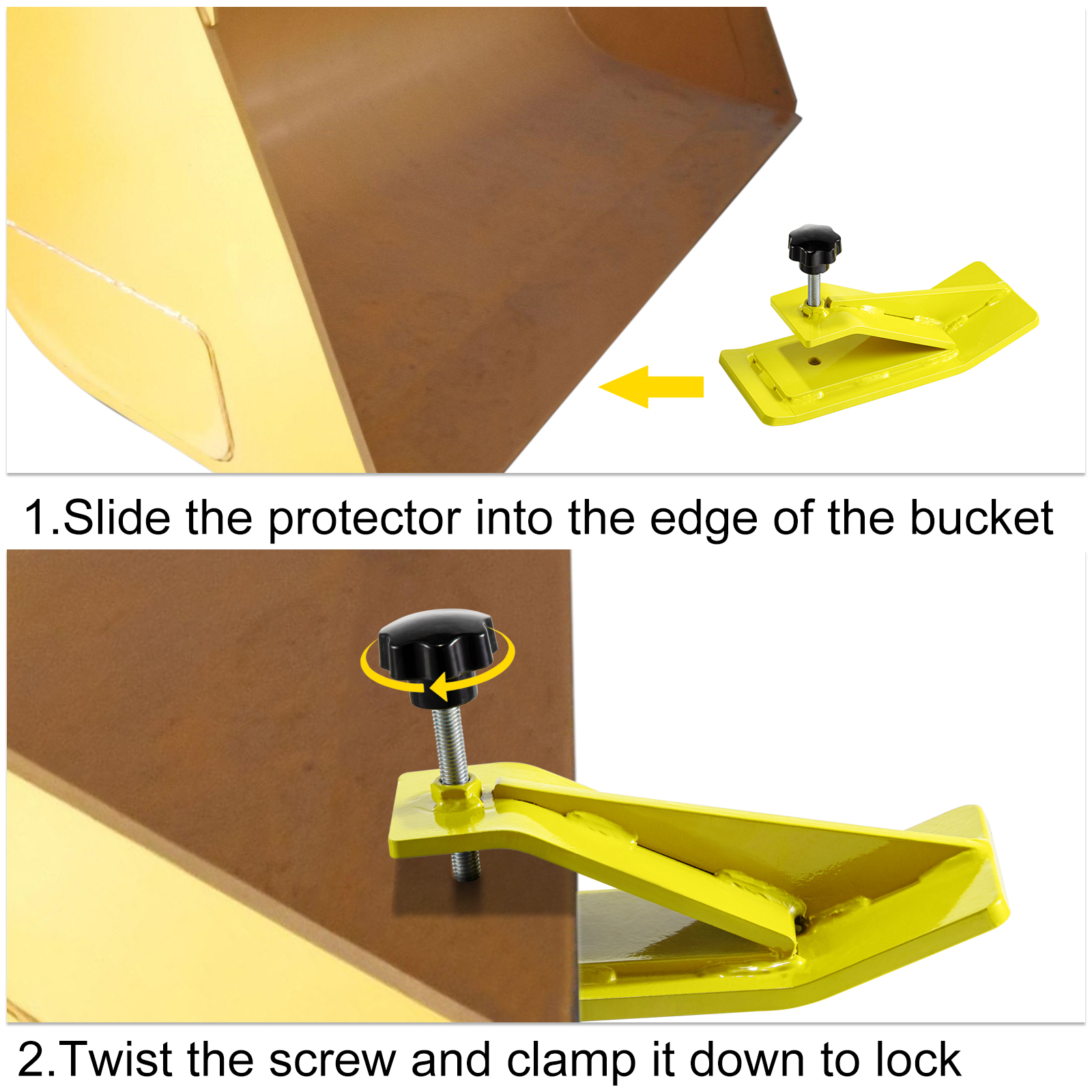 VEVOR Tractor Bucket Protector, 2pcs Ski Edge Protector, 12" Long Turf ...