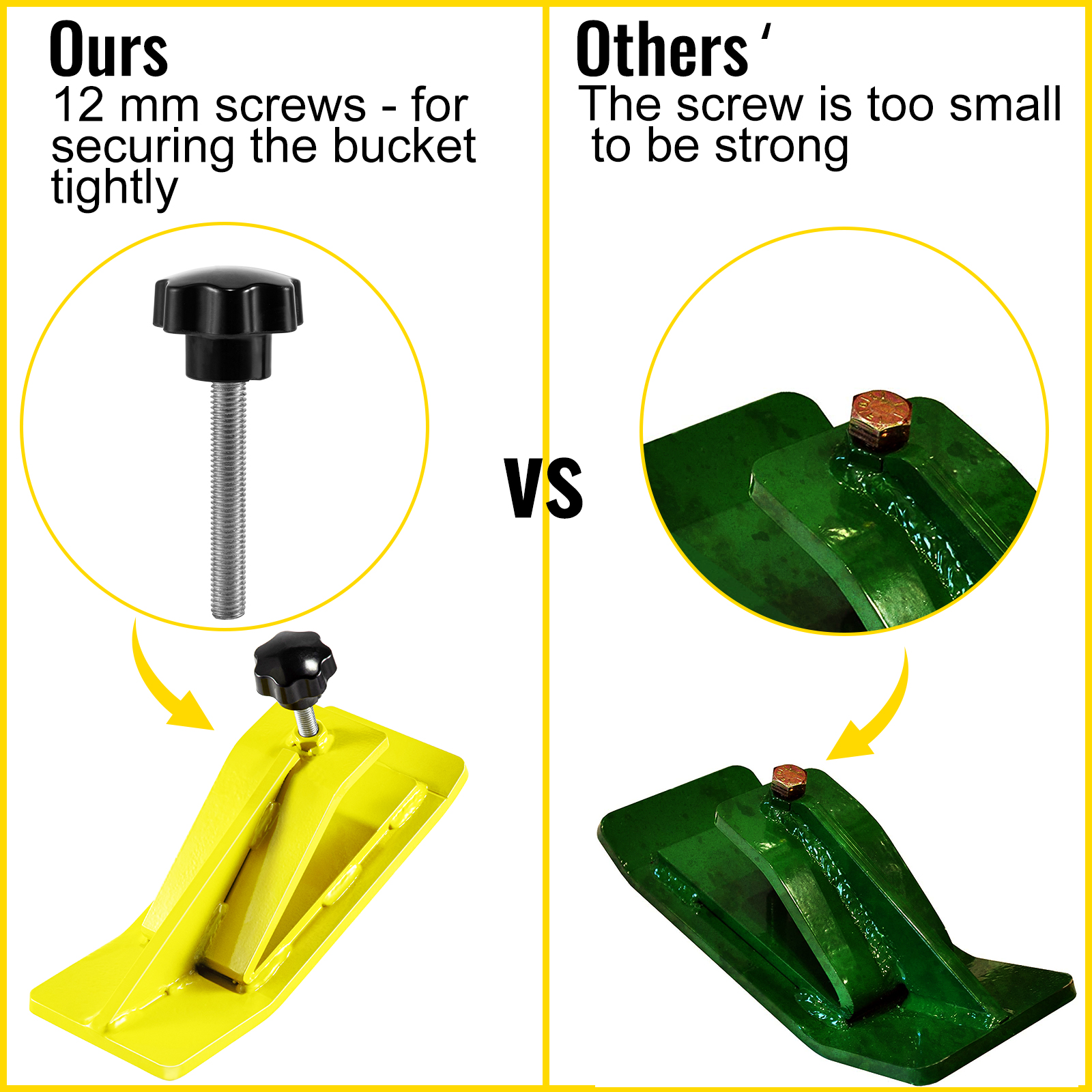 VEVOR Tractor Bucket Protector, 2pcs Ski Edge Protector, 12" Long Turf ...