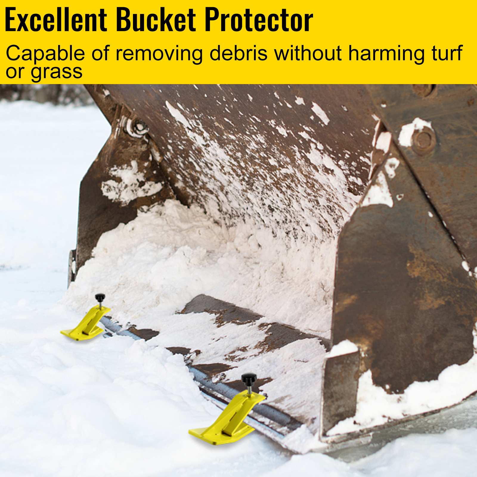 VEVOR Tractor Bucket Protector, 2pcs Ski Edge Protector, 12" Long Turf ...