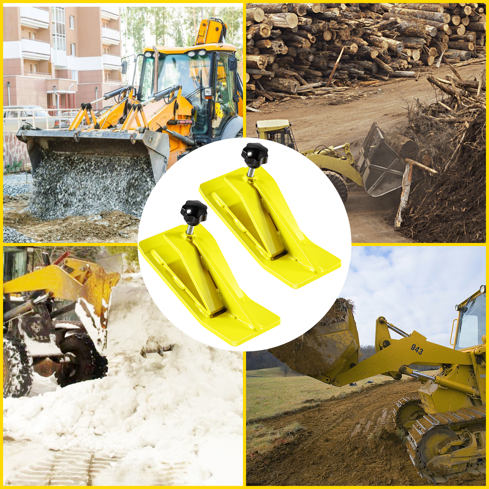 VEVOR Tractor Bucket Protector, 2pcs Ski Edge Protector, 12" Long Turf ...