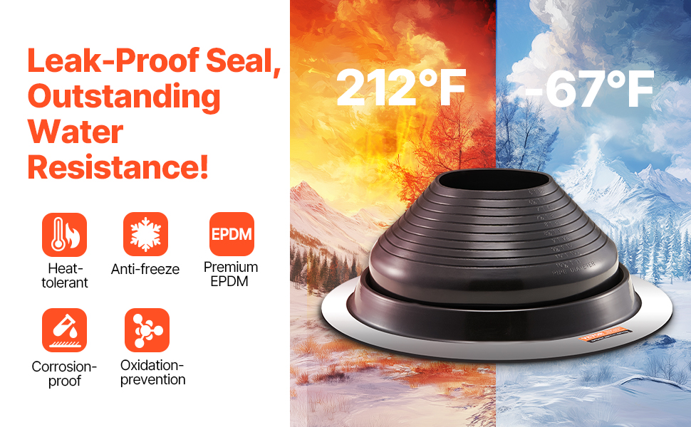 VEVOR 2 Pcs Metal Roof Pipe Flashing Boots Fit 6"-11" Pipe High Temp ...