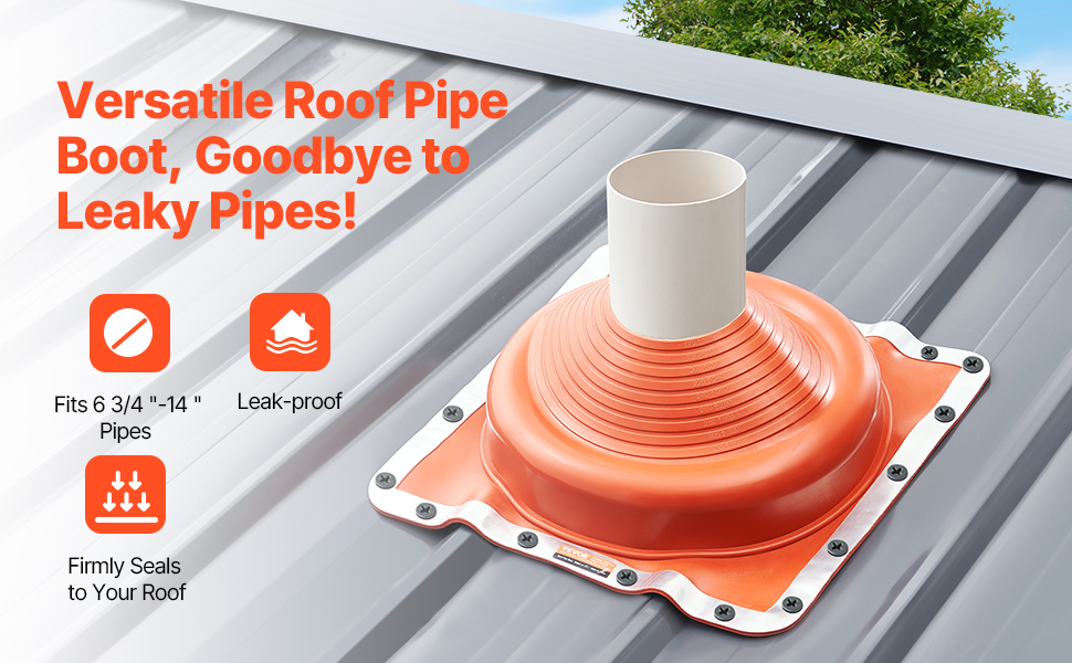 2 Pcs Metal Roof Pipe Flashing Boots Fit 6-3/4" - 14" Pipe High Temp ...