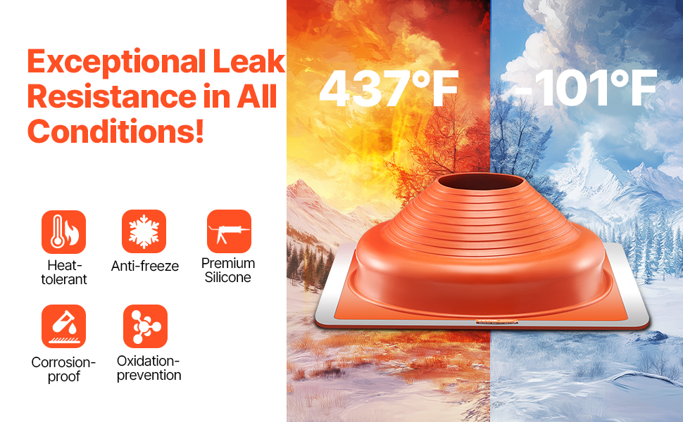 2 Pcs Metal Roof Pipe Flashing Boots Fit 6-3/4" - 14" Pipe High Temp ...