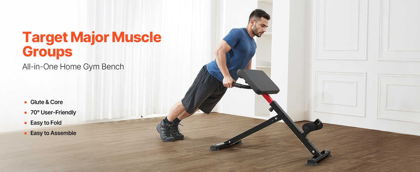 Roman Chair Back Extension Hyperextension Bench Adjustable Foldable ...