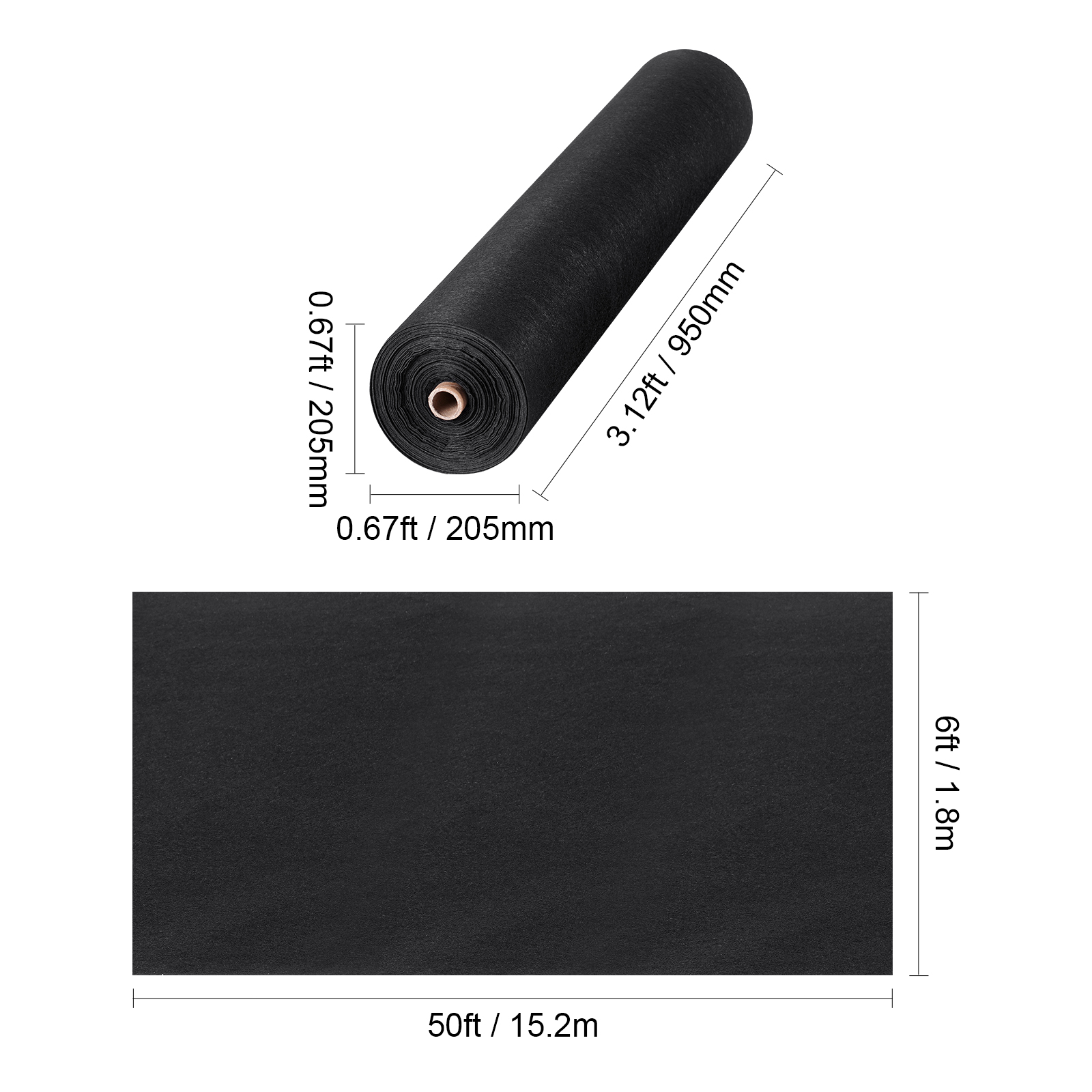 VEVOR Non Woven Geotextile Fabric Under Gravel, 6x50FT 8OZ Driveway ...