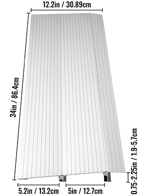 VEVOR Transitions Modular Entry Ramp, 2" Rise Door Threshold Ramp ...
