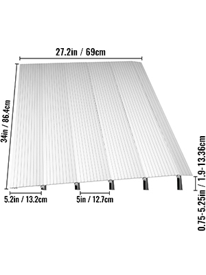 VEVOR Transitions Modular Entry Ramp, 5" Rise Door Threshold Ramp ...