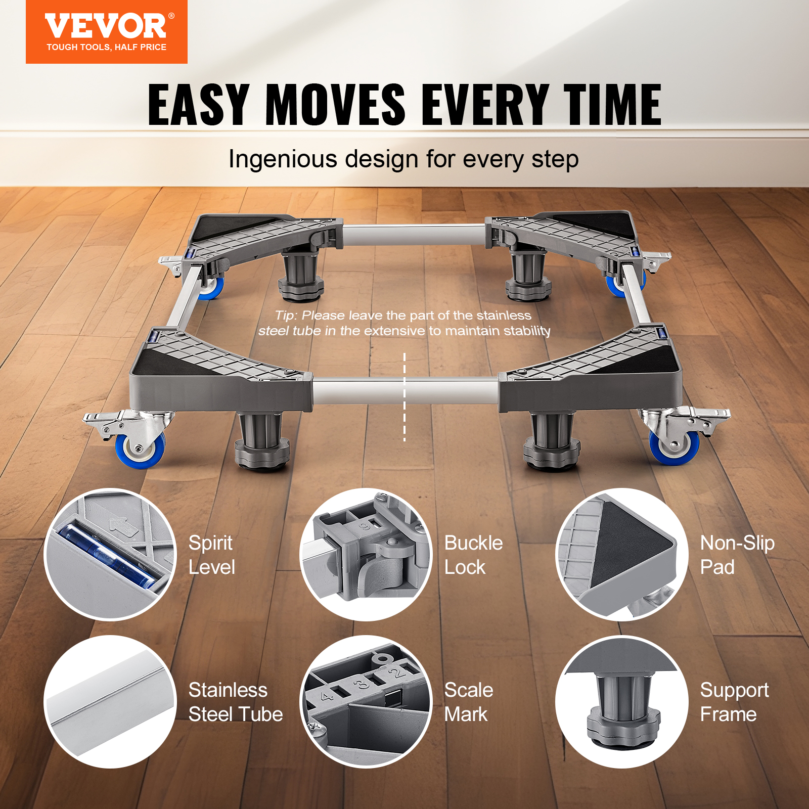 VEVOR 2PCS Platform Dolly Interlocking Edge Furniture Mover 500lbs ...