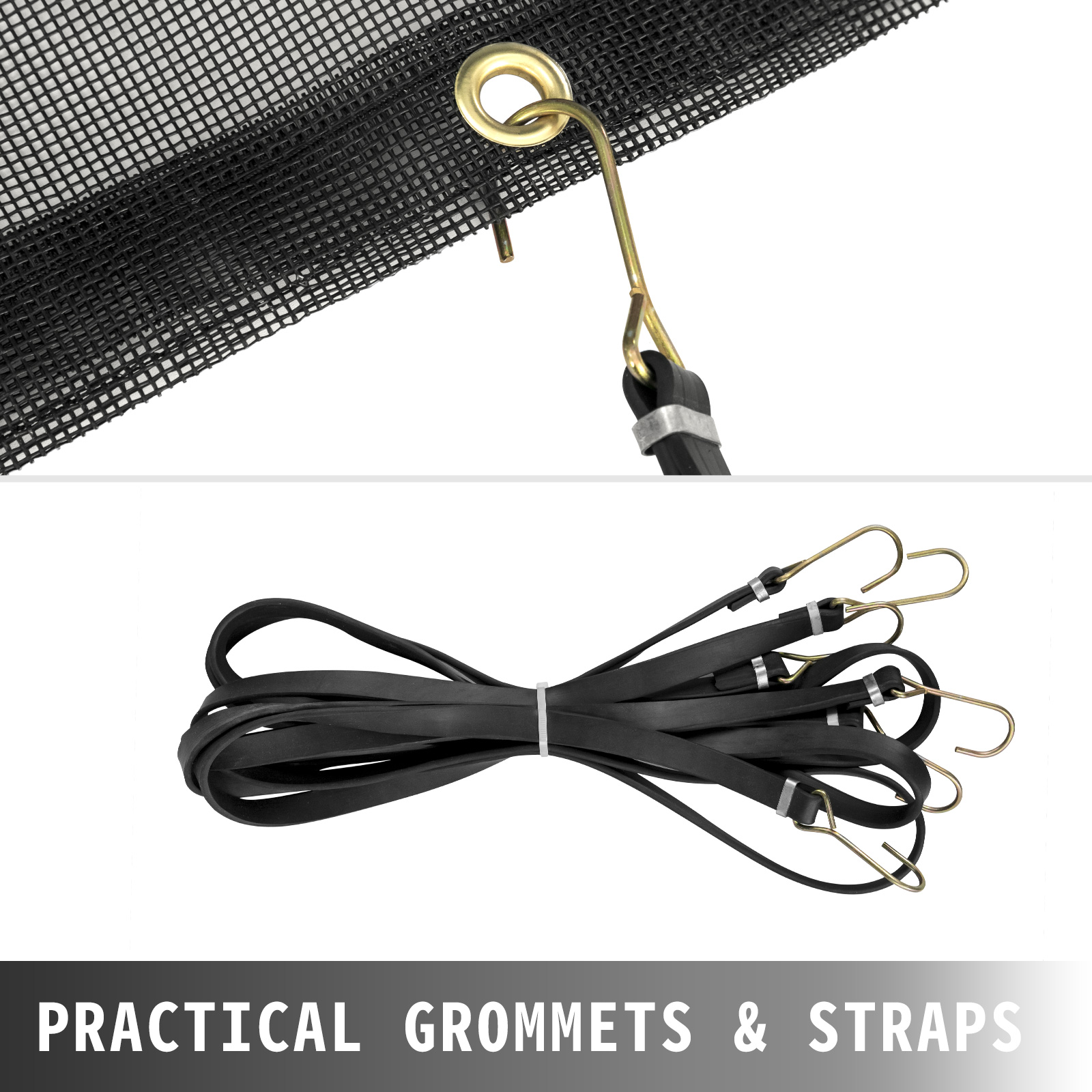 VEVOR Dump Truck Mesh Tarp 7'X14', Black Mesh Tarp with Grommets, Heavy ...