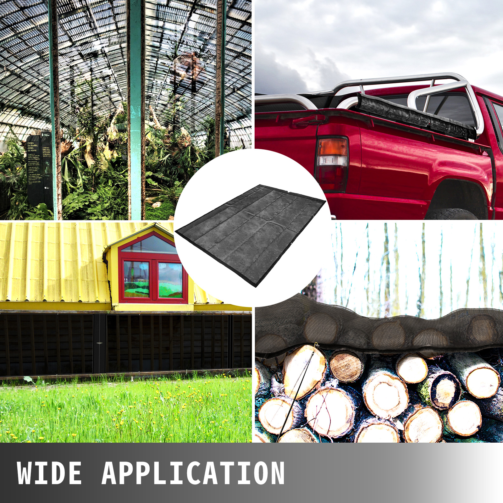 VEVOR Dump Truck Mesh Tarp 8'X14', Black Mesh Tarp with Grommets, Heavy ...