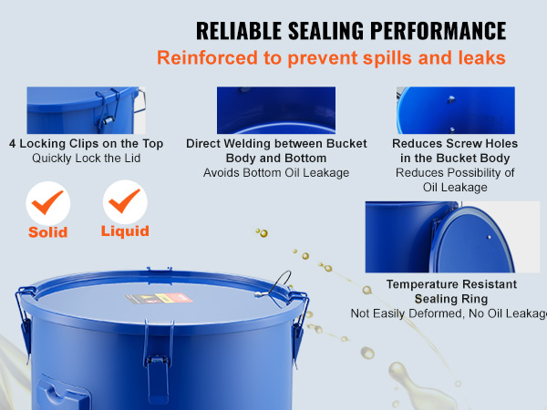 VEVOR Fryer Grease Bucket, 10 Gal Oil Disposal Caddy Carbon Steel Fryer ...