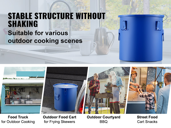 VEVOR Fryer Grease Bucket, 8 Gal Oil Disposal Caddy Carbon Steel Fryer ...