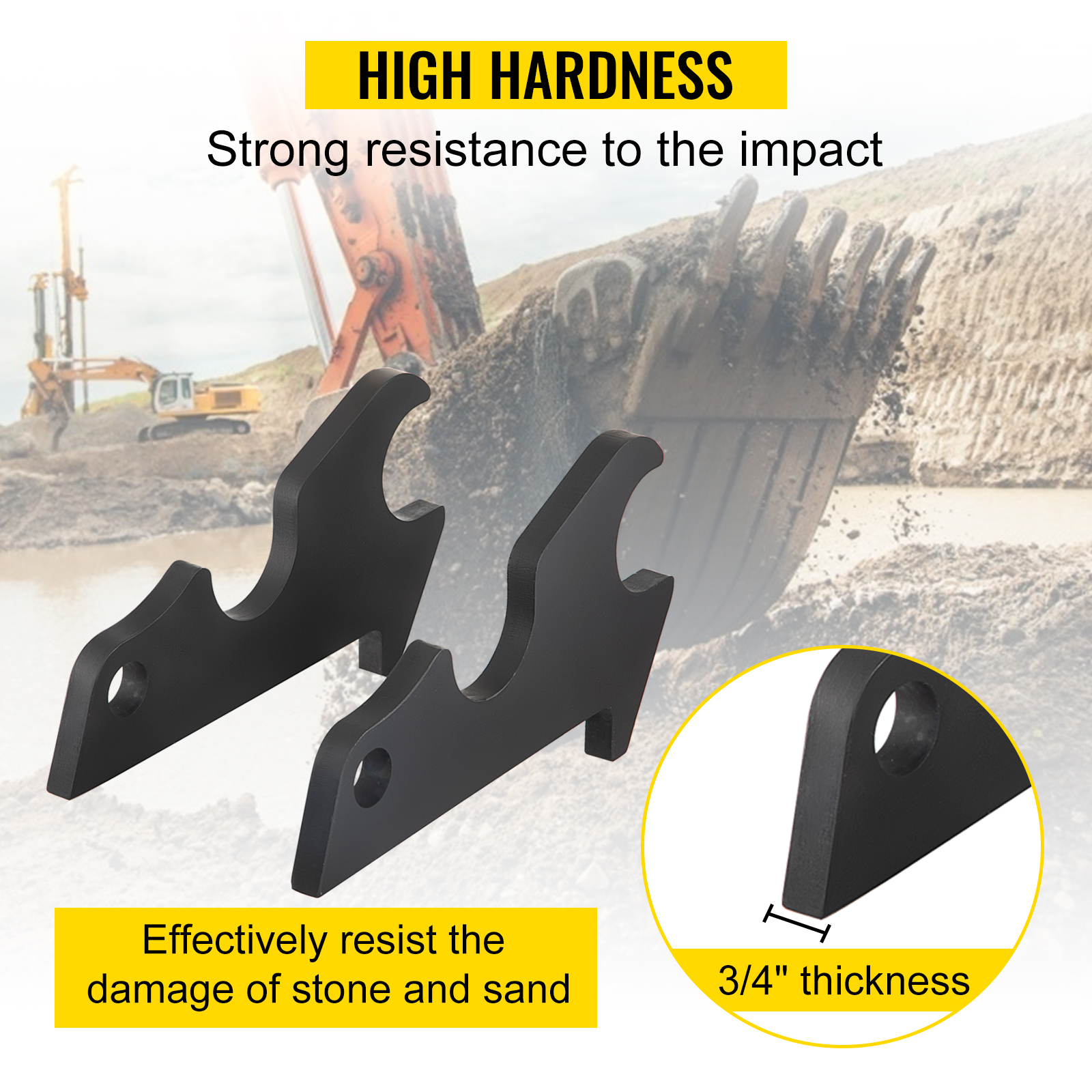 VEVOR Quick Attach Bucket Ears, 3/4" Thickness Excavator Bucket Ears ...