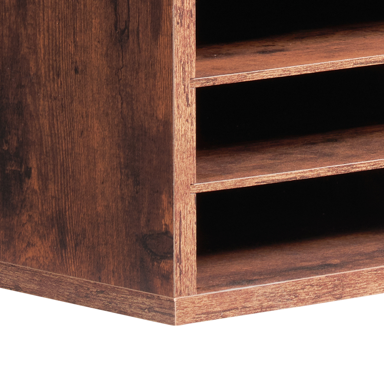 Wooden Literature Organizer 24 Compartments Removable Shelves Dark ...