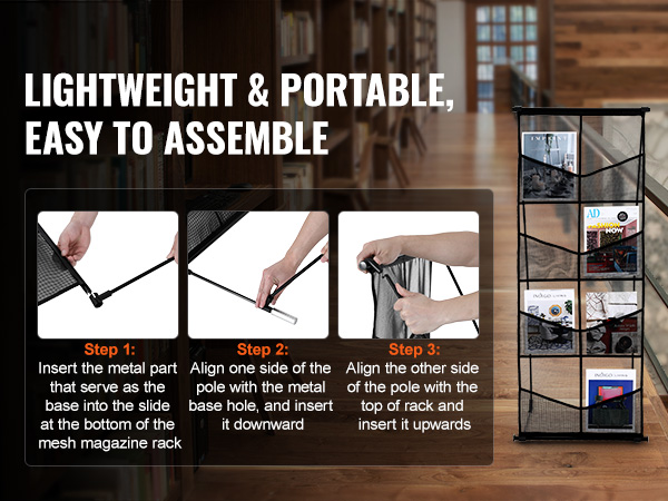 VEVOR Brochure Display Stand, 4-Tier 8 Pockets Mesh Literature Display ...