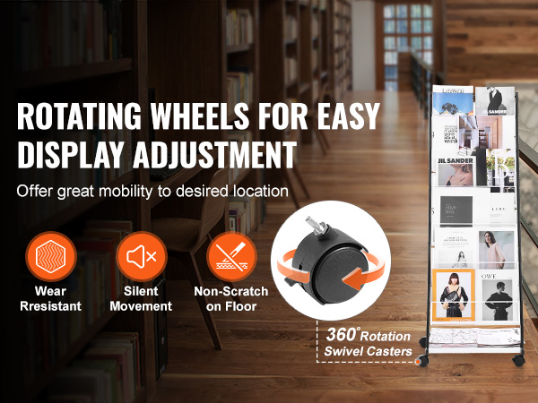 VEVOR Brochure Display Rack, 6-Tier Magazine Literature Display Stand ...