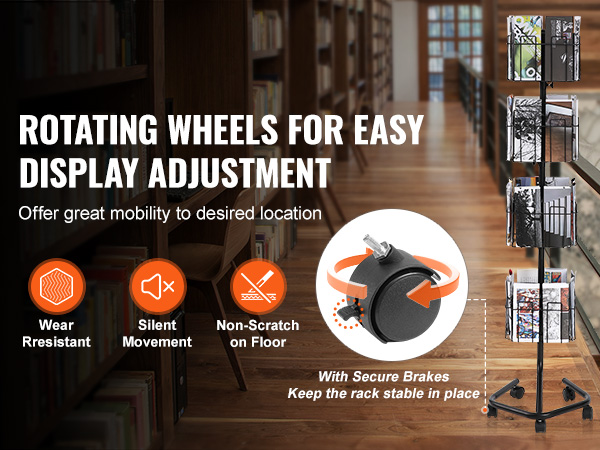 VEVOR Brochure Display Rack 32-Pocket Rotating Literature Display Stand ...