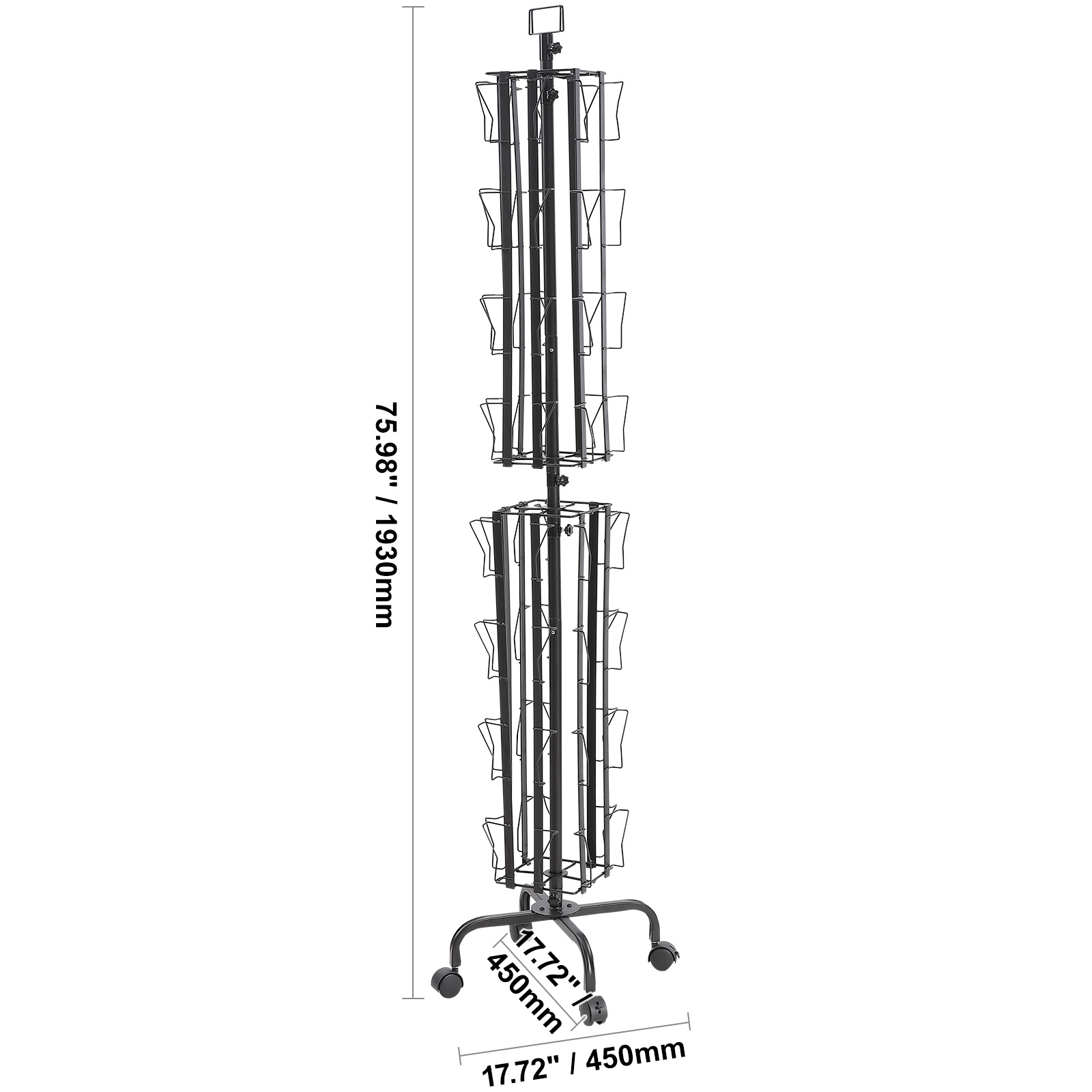 VEVOR Greeting Cards Display Rack, 32 Pockets Rotating Postcard ...