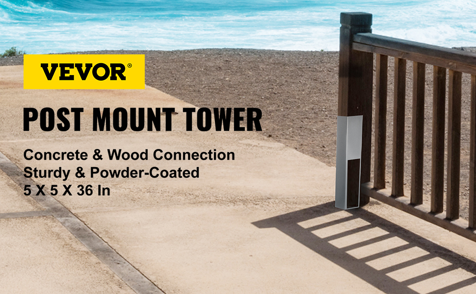 VEVOR Post Mount Tower 2PCS Fence Post for Vinyl Fence 5 x 5 x 36 Inch ...