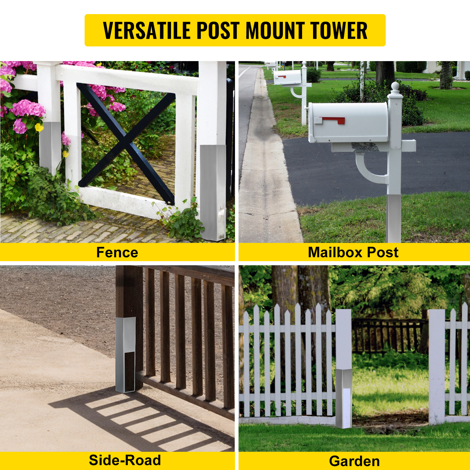 VEVOR Post Mount Tower 2PCS Fence Post for Vinyl Fence 5 x 5 x 36 Inch ...