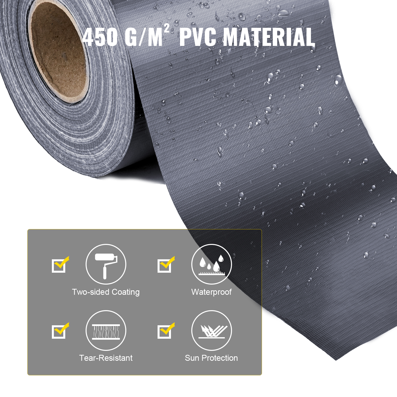 Vevor Balcony Privacy Screen Privacy Strip Fence 3 Rolls 70 Mx19 Cm Pvc ...